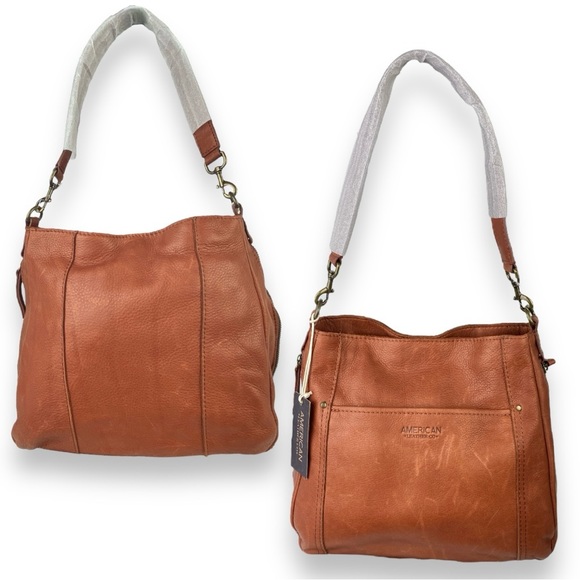 American Leather Co. | Bags | Nwt American Leather Co Genuine Leather Austin Shoulder Brandy ...